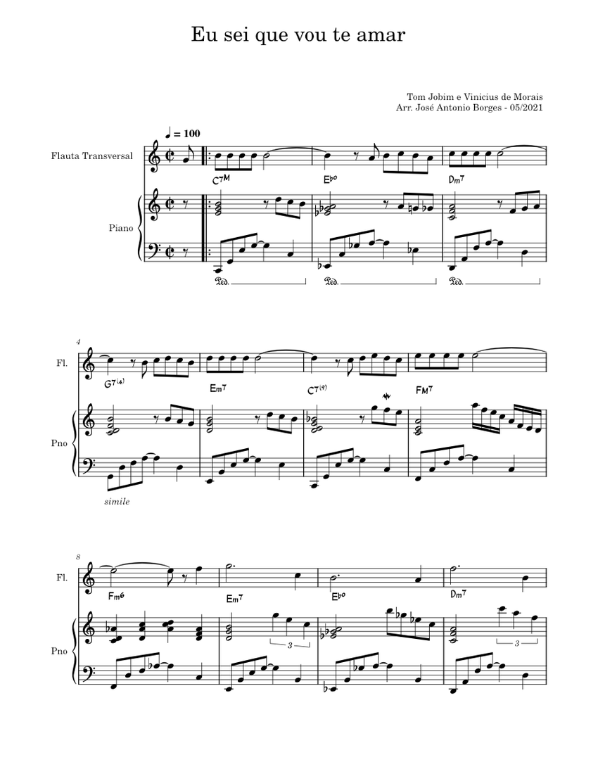 Eu sei que vou te amar – Antônio Carlos Jobim Eu sei que vou te amar ...