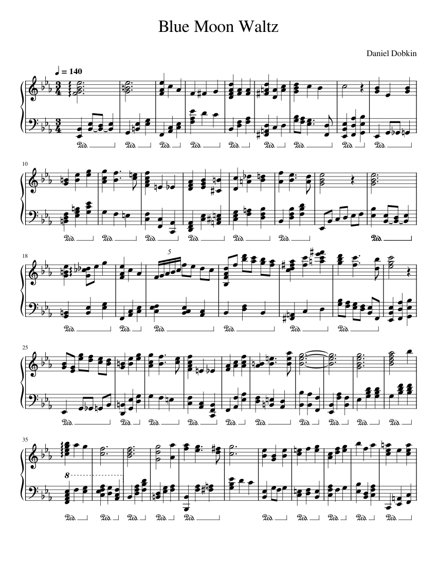 The Blue Moon Waltz Sheet music for Piano (Solo) | Musescore.com