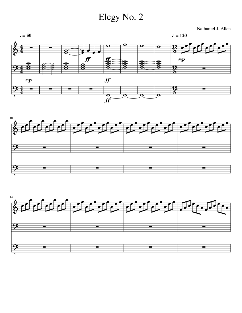 Elegy No 2 Sheet music for Organ (Solo) | Musescore.com