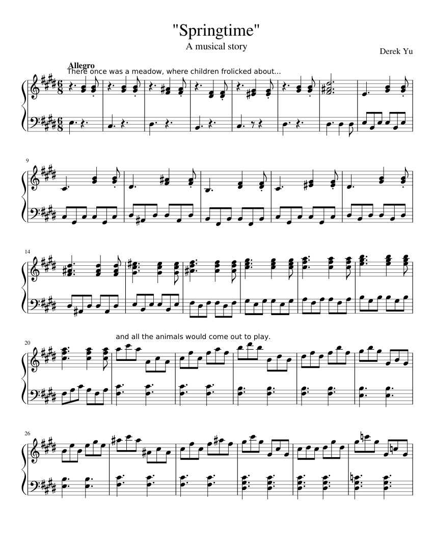 "Springtime" Sheet music for Piano (Solo) | Musescore.com