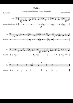 Erika (Auf der Heide blüht...) Sheet Music with Chords for Trombone ...