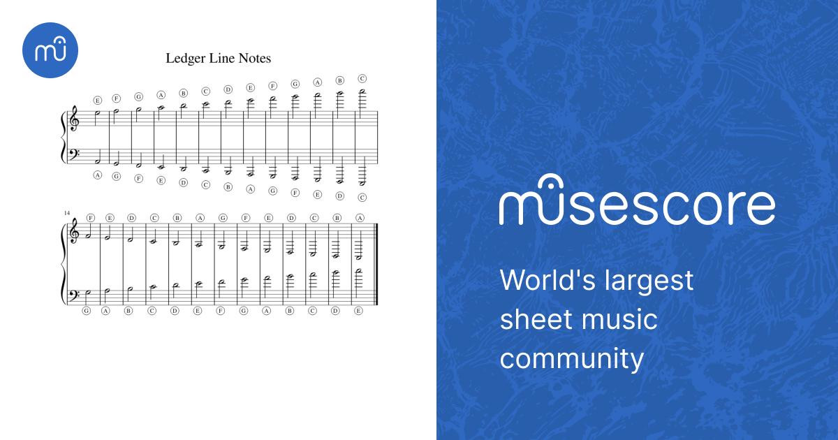 Ledger Line Notes Sheet Music for Piano (Solo) easy | MuseScore.com