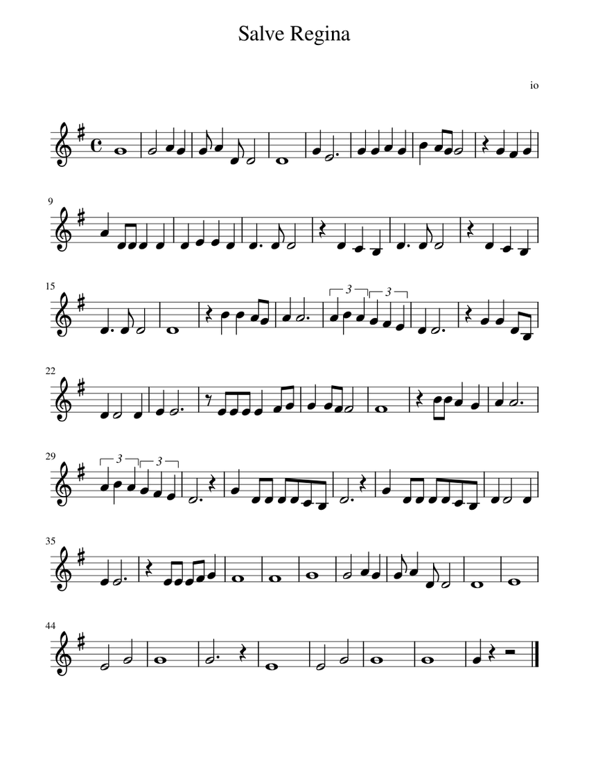 Salve_Regina Sheet Music for Violin (Solo) | MuseScore.com