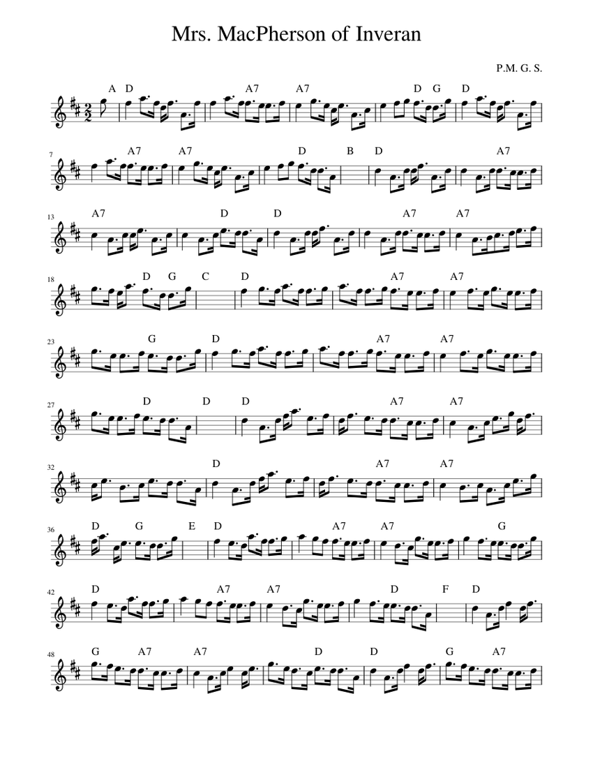 Mrs. MacPherson of Inveran Sheet music for Piano (Solo) Easy ...