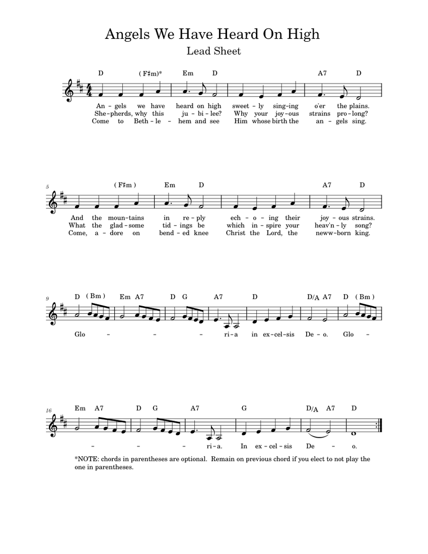 Angels we have heard on high – Misc Christmas Sheet Music for Piano ...