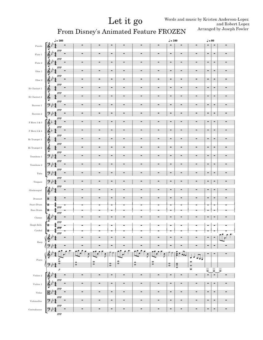 Let it go Sheet music for Piano, Trombone, Tuba, Flute piccolo & more ...