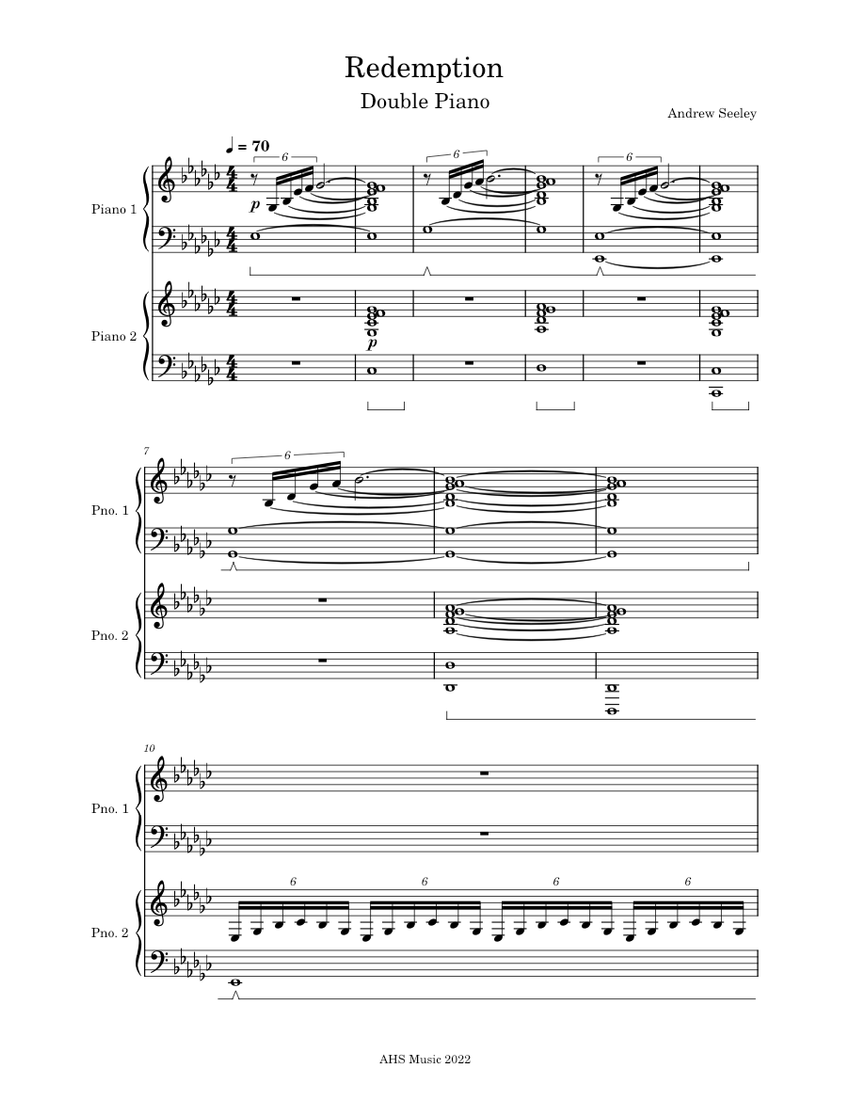 Redemption (Original Composition) Sheet music for Piano (Piano Duo ...