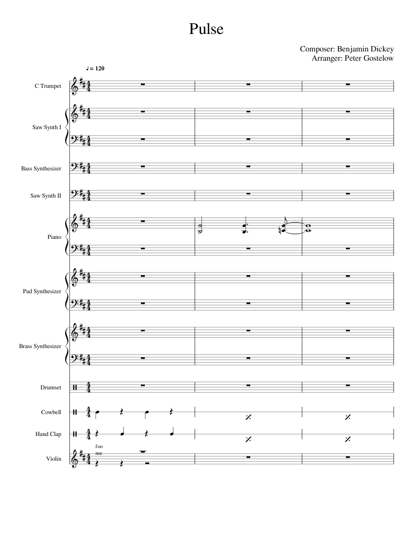 Pulse Sheet music for Piano, Violin, Bass guitar, Drum group & more ...