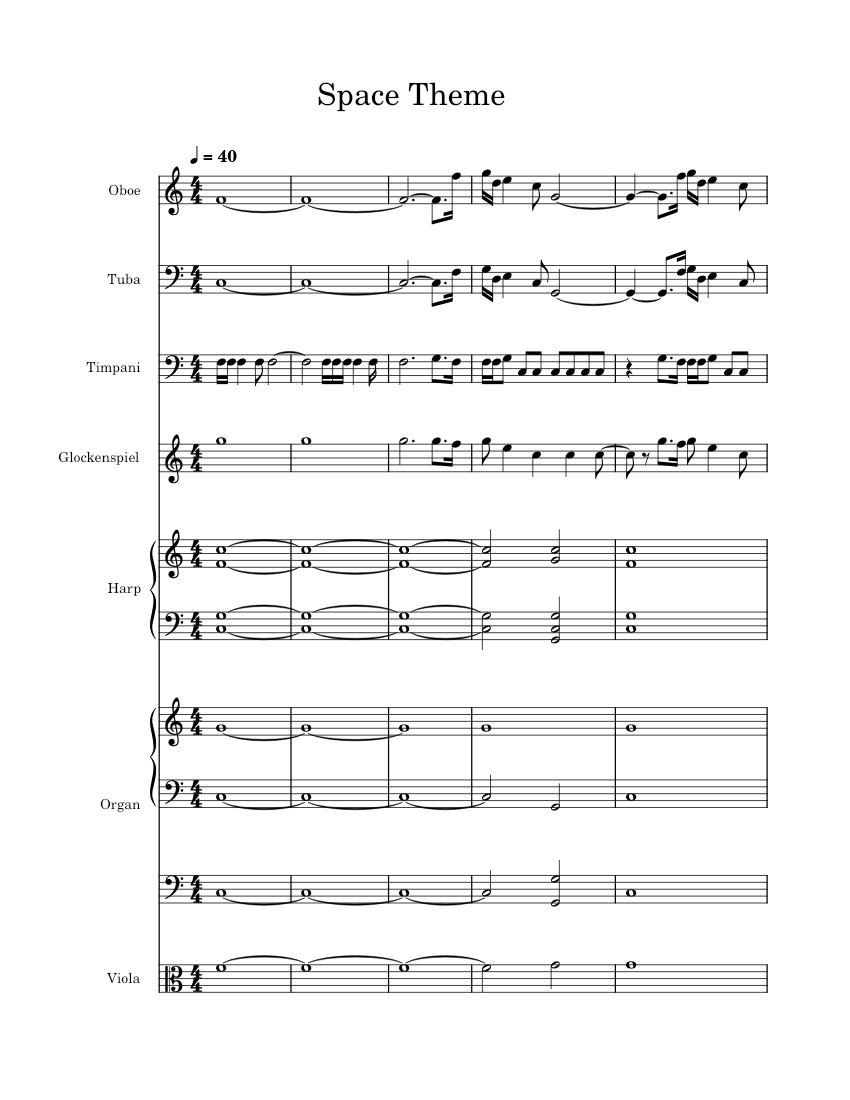 Space Theme Sheet music for Organ, Tuba, Oboe, Timpani & more ...
