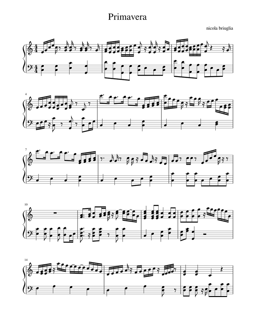 Primavera Sheet music for Piano (Solo) | Musescore.com