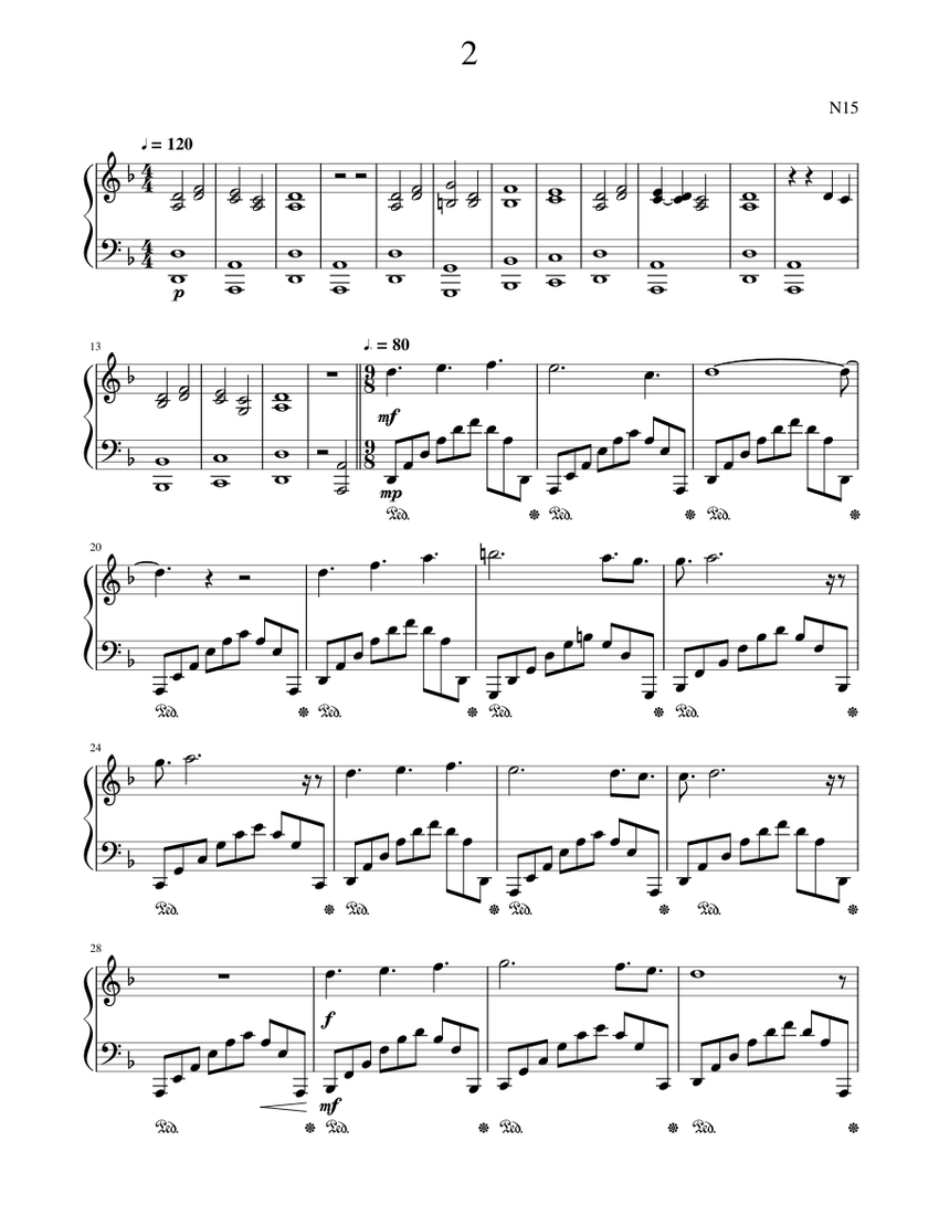 2 Sheet music for Piano (Solo) | Musescore.com