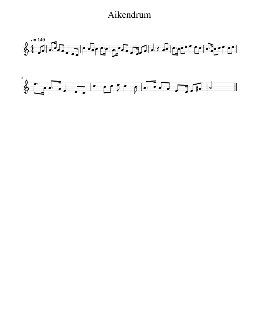 Aikendrum Sheet music for Piano (Solo) Easy | Musescore.com