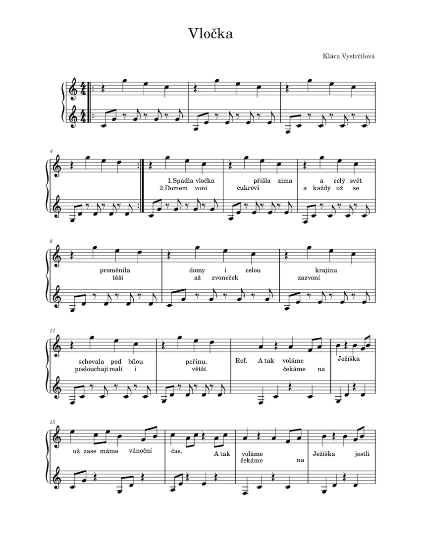 Vločka noty - piano tutorial