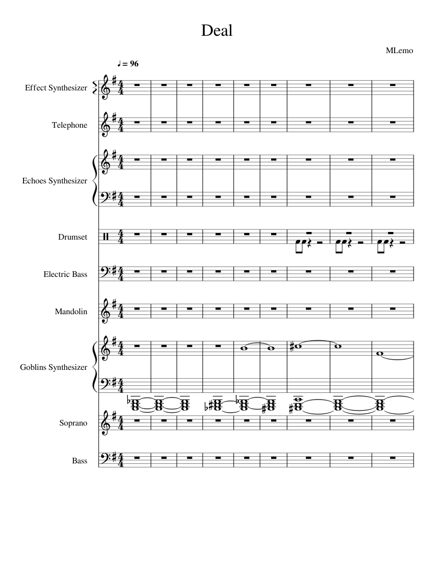 Deal Sheet music for Soprano, Bass voice, Vocals, Bass guitar & more ...