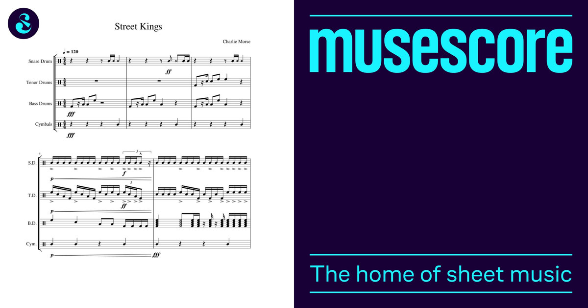 Street Kings For Mr. Alex Albertson Sheet Music for Snare drum, Crash ...