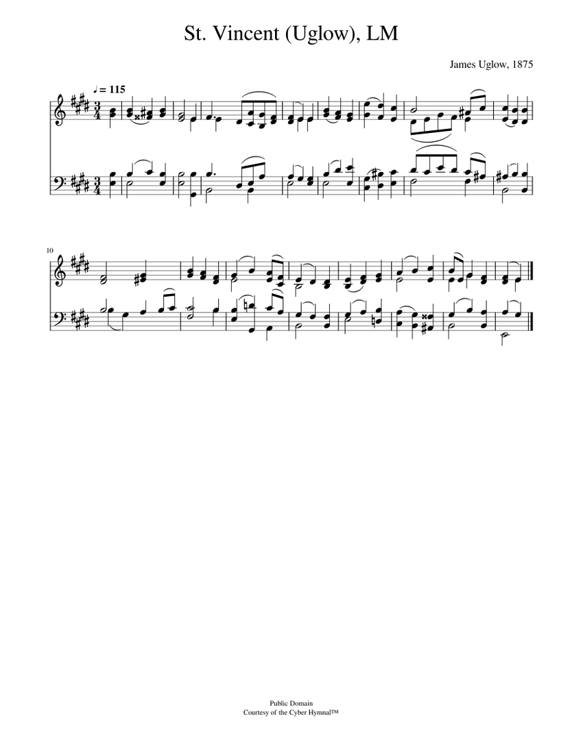 The heavenly word proceeding forth - James Uglow Sheet Music for Piano ...
