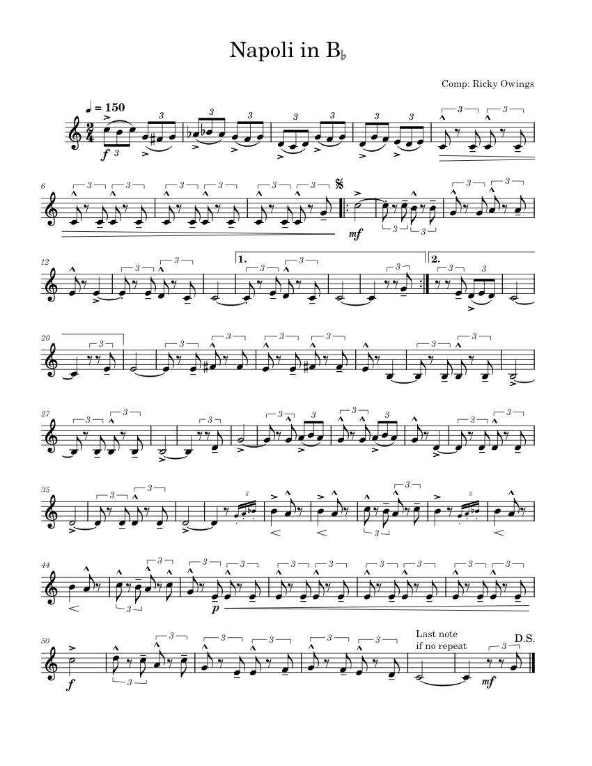 Napoli in B Sheet Music for Trumpet other (Solo) | MuseScore.com