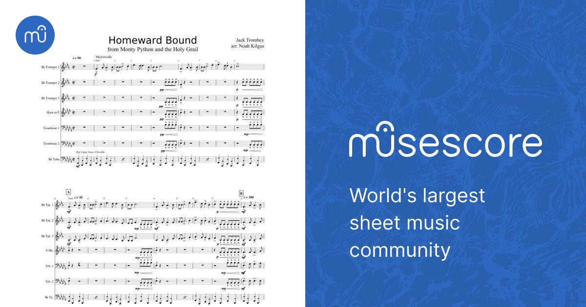 Homeward Bound (From Monty Python and the Holy Grail) Sheet Music for ...