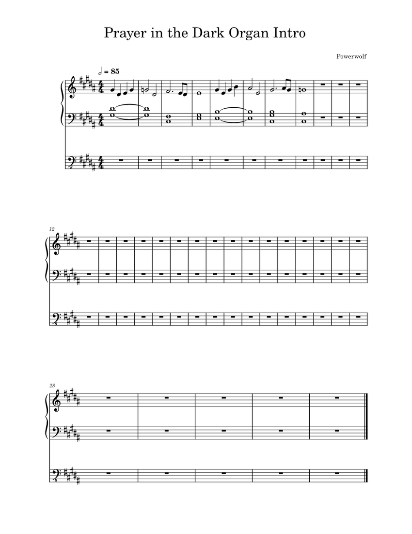 Prayer in the dark – Powerwolf Prayer in the Dark Organ Intro ...