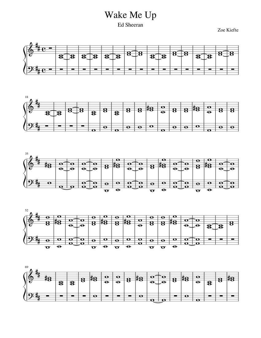 Wake Me Up Sheet music for Piano (Solo) | Musescore.com