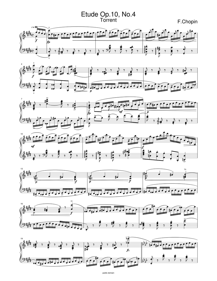 Etude Op 10. No. 4 Torrent Sheet music for Piano (Solo) | Musescore.com