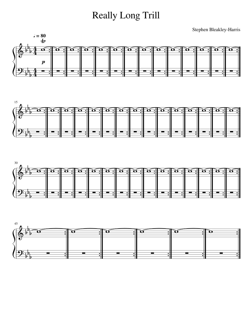 Longest trill on musescore - piano tutorial