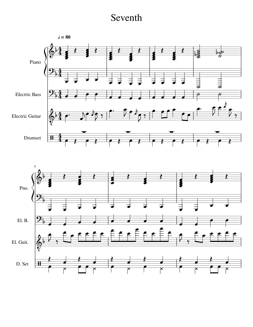 Seventh Sheet music for Piano (Solo) | Musescore.com