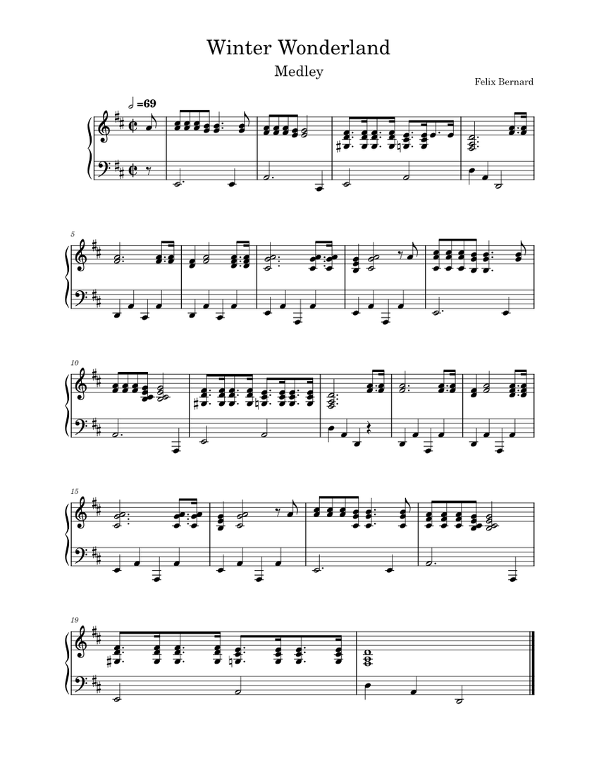 Winter wonderland – Felix Bernard Winter Wonderland Sheet music for ...