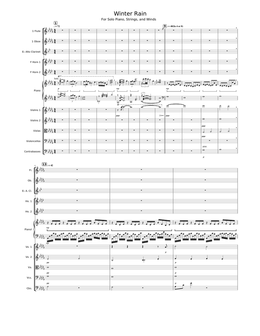 "Winter Rain" For Piano, Strings and Winds PLEasE uSe THe auDIo SourCE ...
