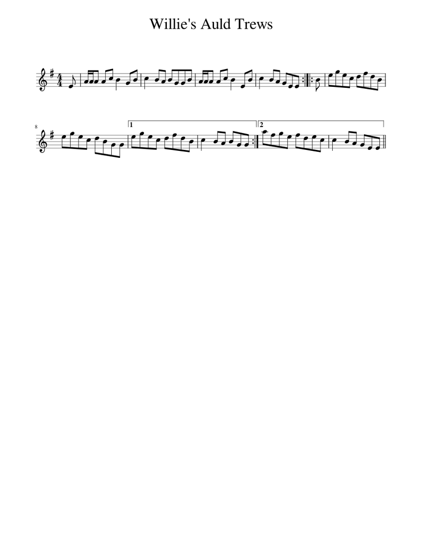 Willie's Auld Trews Sheet music for Piano (Solo) | Musescore.com