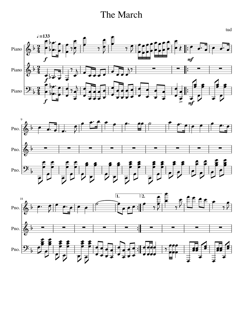 The March Sheet music for Piano (Mixed Trio) | Musescore.com