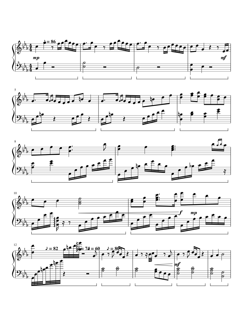 Violet Evergarden OST - Rust FULL ver. (piano solo) Sheet Music for ...