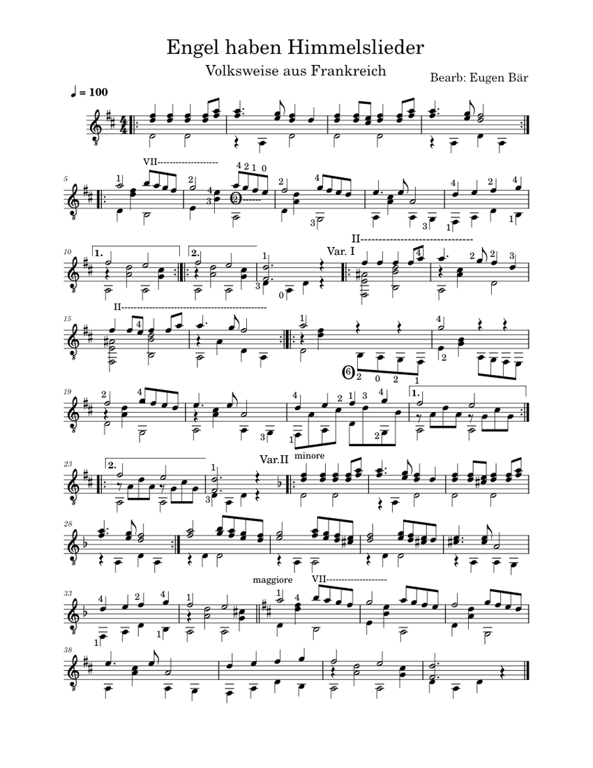Engel haben Himmelslieder Sheet Music for Guitar (Solo) | MuseScore.com