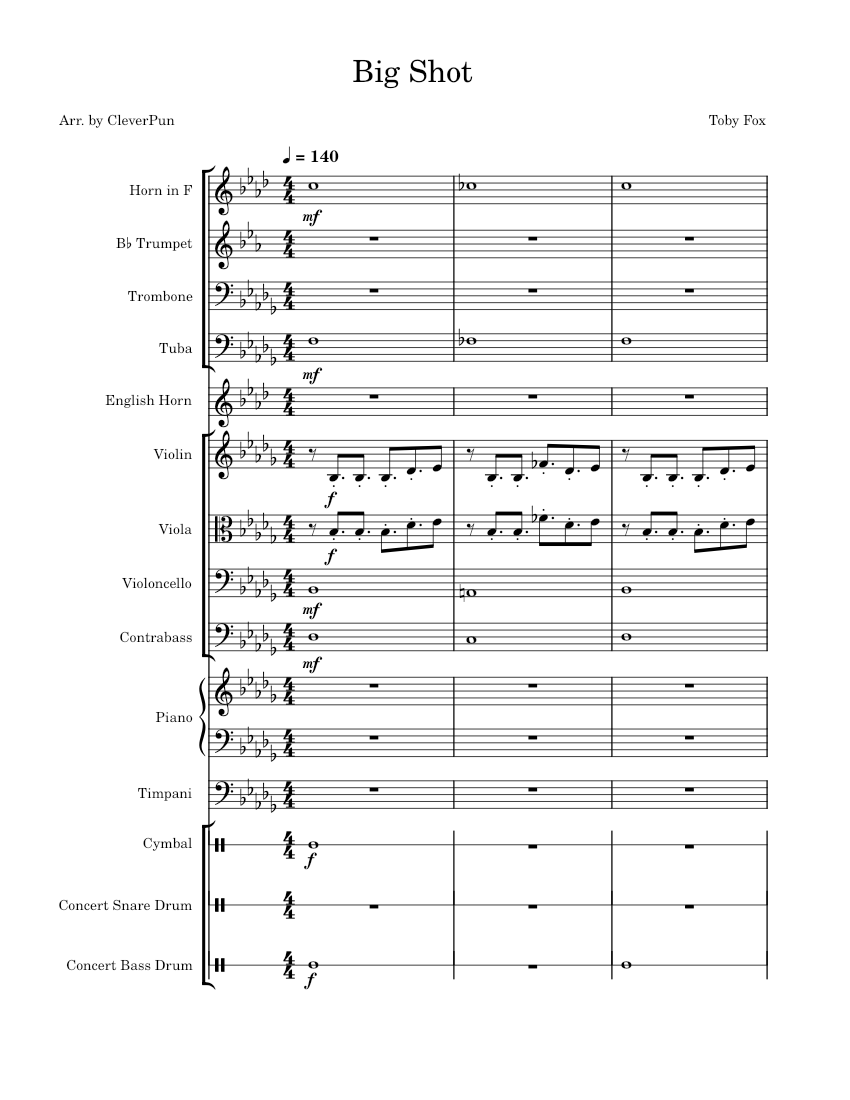 BIG SHOT – Toby Fox Sheet music for Piano, Trombone, Tuba, Oboe & more ...