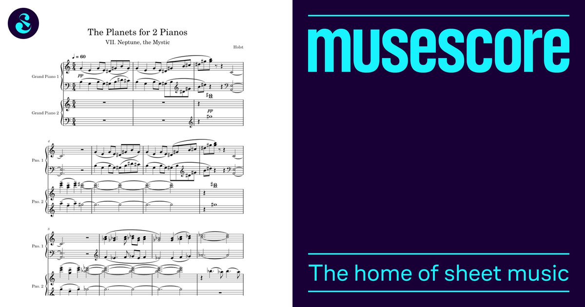 The Planets for 2 Pianos, Op.32 – VII. Neptune, the Mystic Sheet Music ...
