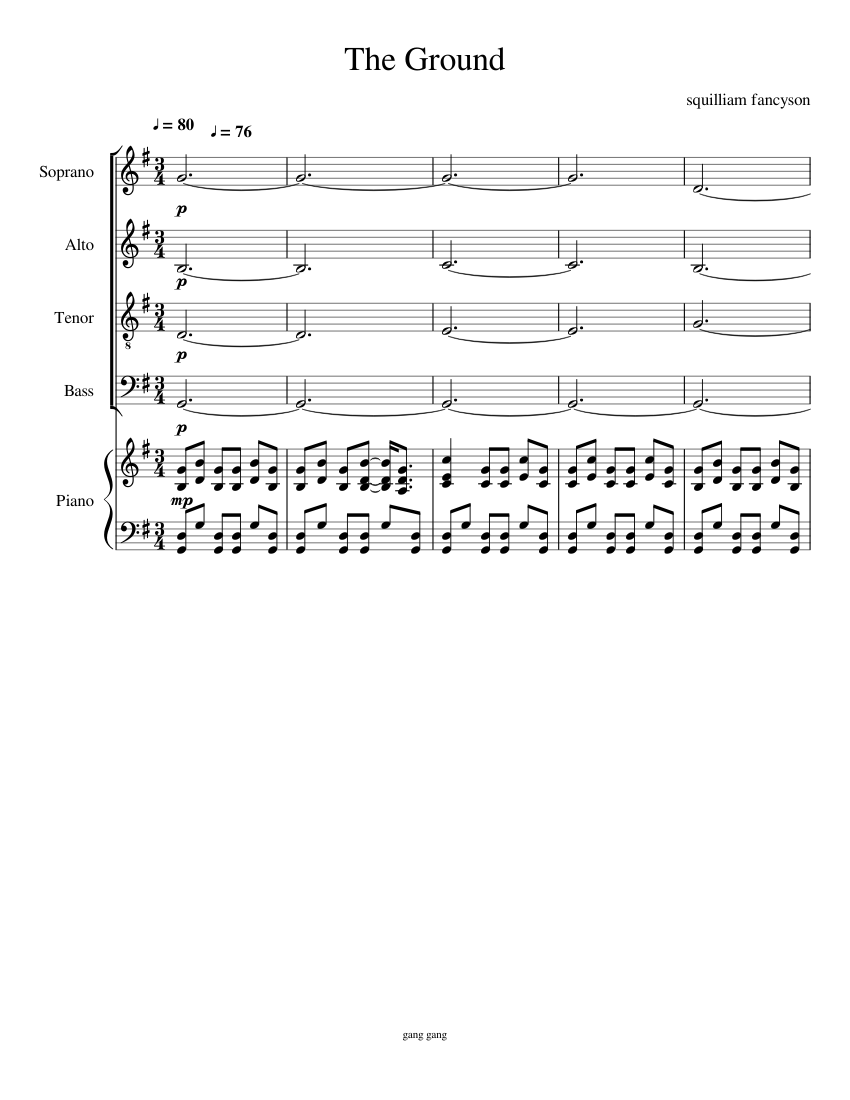 The Ground Sheet Music for Piano, Soprano, Alto, Tenor & more ...