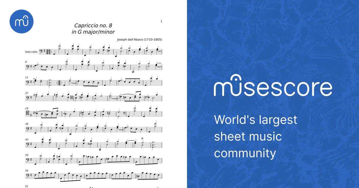 Capriccio no. 8 - Joseph dall'Abaco Sheet Music for Piano (Solo) Easy ...