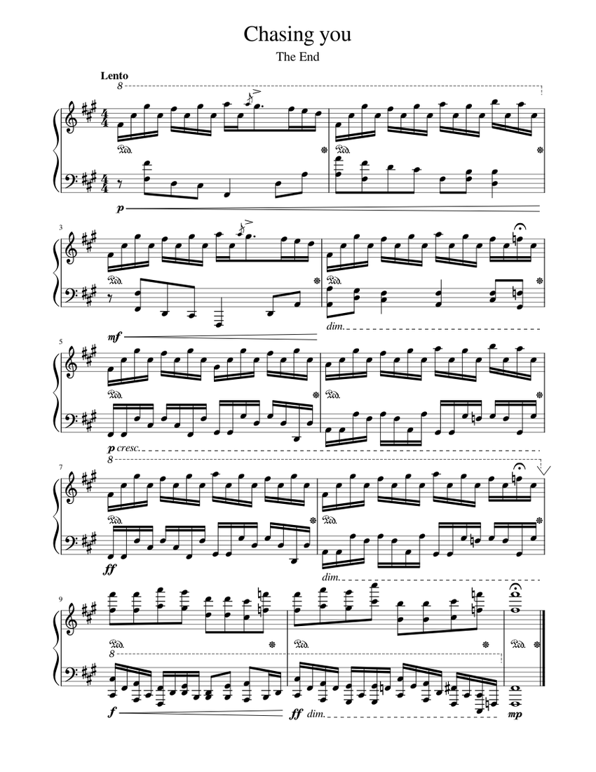 Chasing you OST Sheet Music for Piano (Solo) | MuseScore.com