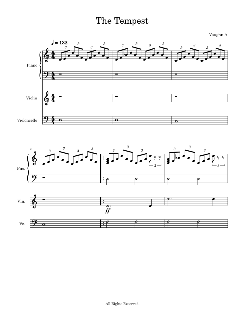 The Tempest Sheet music for Piano, Violin, Cello (Piano Trio ...