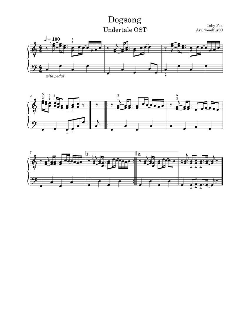 Dogsong (Piano) Sheet music for Piano (Solo) | Musescore.com