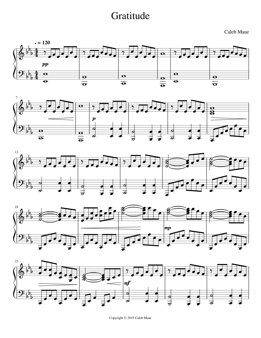 Gratitude Sheet music for Piano (Solo) | Musescore.com