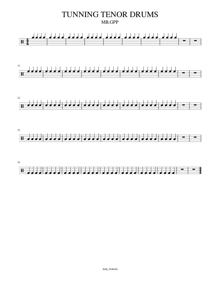TUNNING TENOR DRUMS Sheet music for Tenor drum (Solo) | Musescore.com