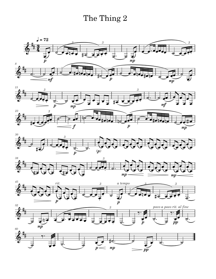The Thing 2 Sheet music for French horn (Solo) | Musescore.com