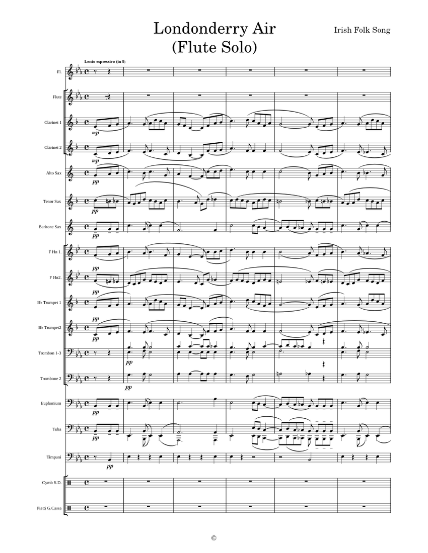 Londonderry Air(Danny Boy) -Flute Solo Sheet music for Trombone, Bass ...