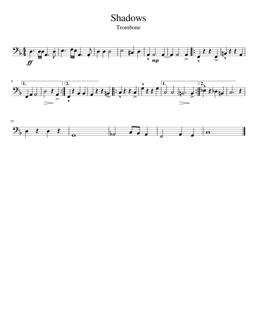 Shadows Sheet music for Piano (Solo) Easy | Musescore.com