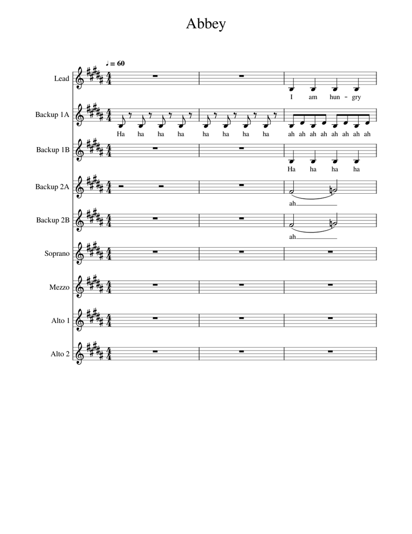 Abbey (Arranged for Fem Valore) Sheet music for Vocals (A Capella ...
