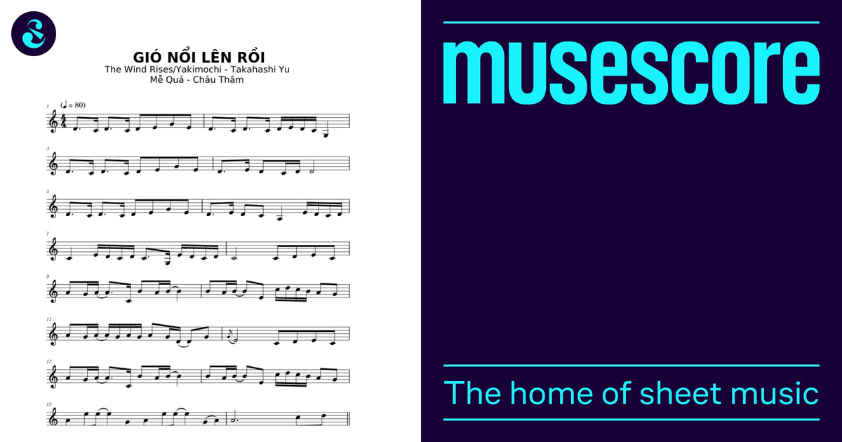 GIÓ NỔI LÊN RỒI (Đàn Tranh) Sheet Music for Piano (Solo) Easy ...