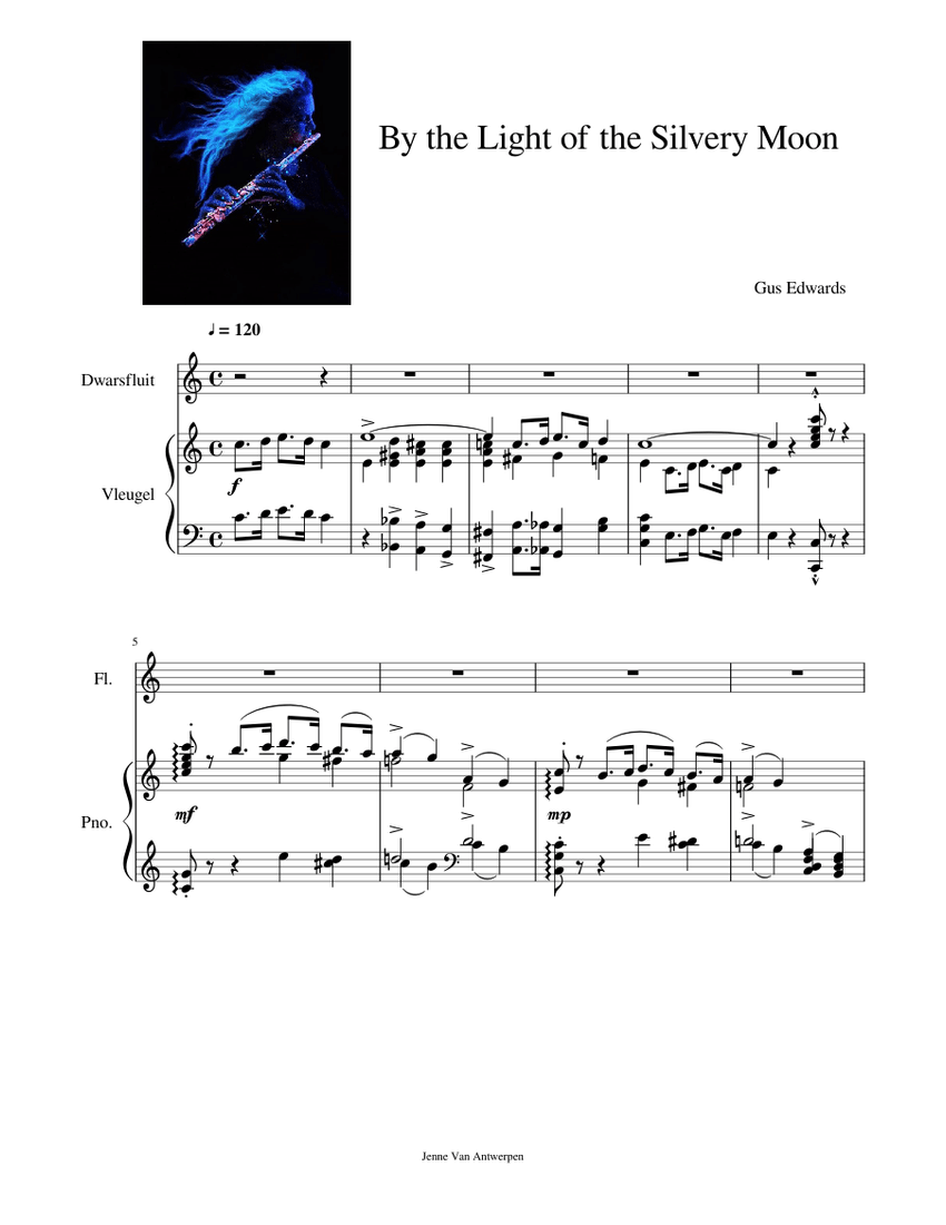By the Light of the Silvery Moon Sheet music for Piano, Flute (Solo ...