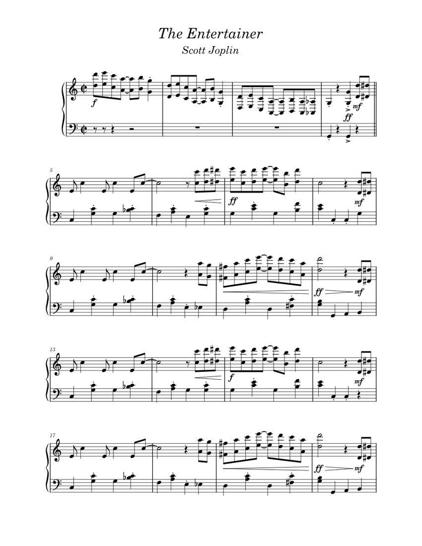 The entertainer – Scott Joplin The Entertainer - piano tutorial