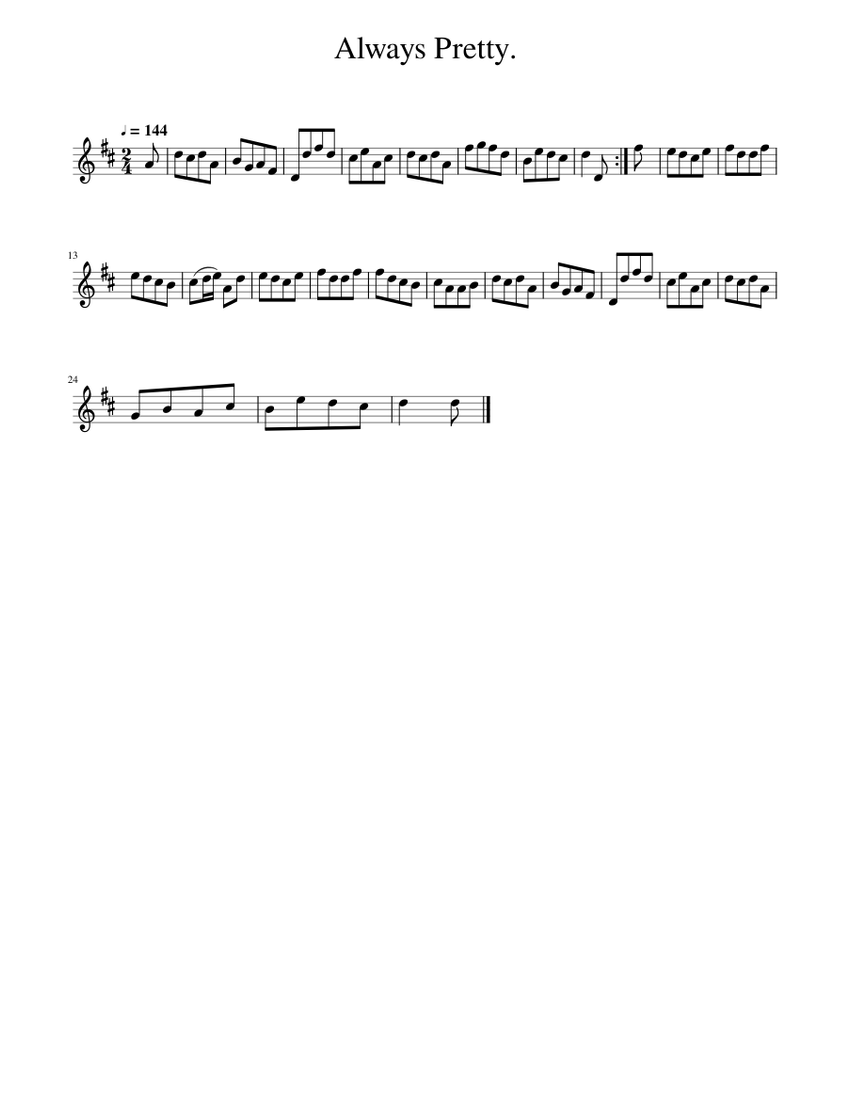 Always Pretty. Sheet music for Piano (Solo) | Musescore.com